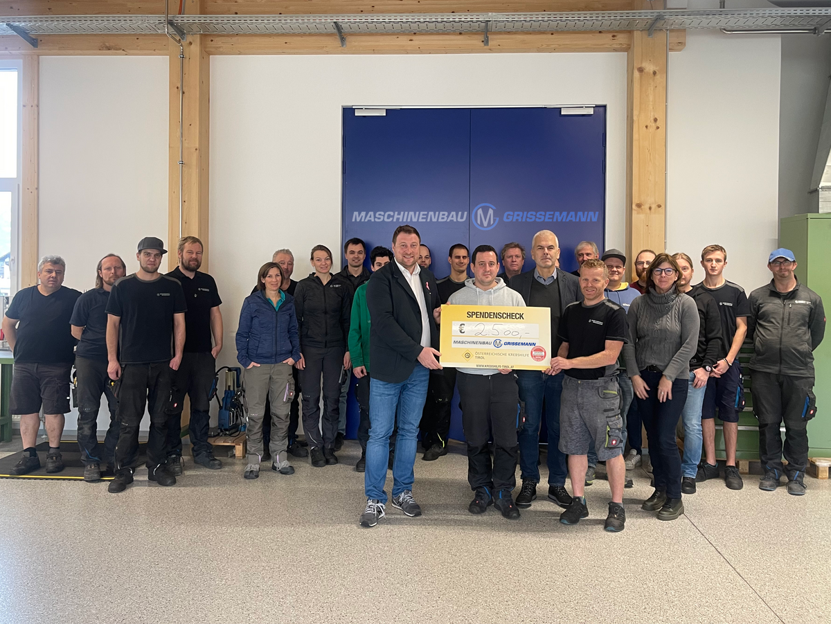 Maschinenbau-Mitarbeiter setzen Zeichen der Menschlichkeit - Österreichische Krebshilfe